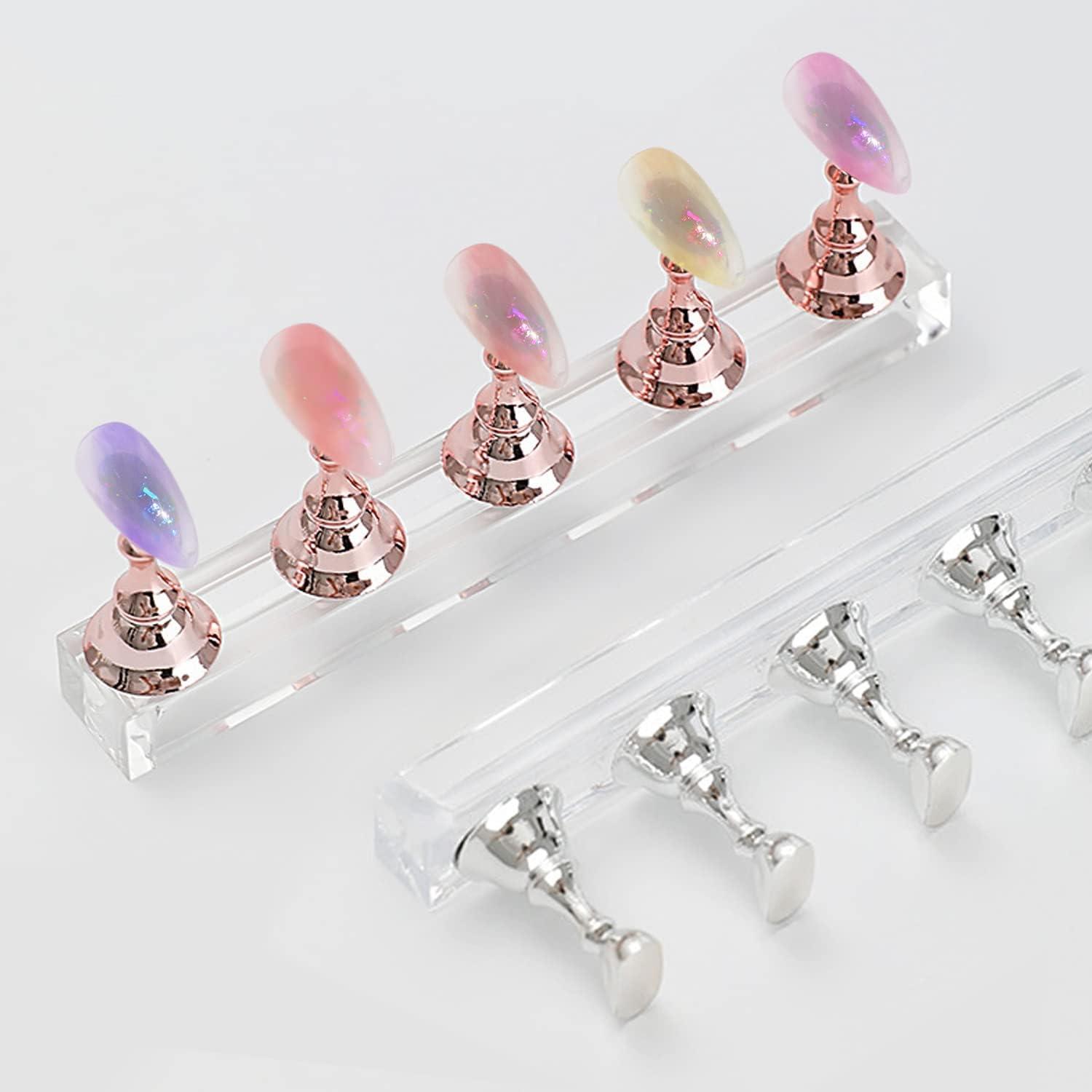 Acrylic Nail Art Display Stand Set with 54 White Adhesive & 120 ...