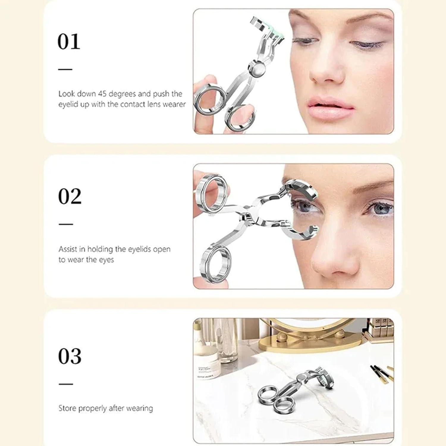 Contact Lens Inlet & Remover - Stainless Steel Eye Opener Applicator ...