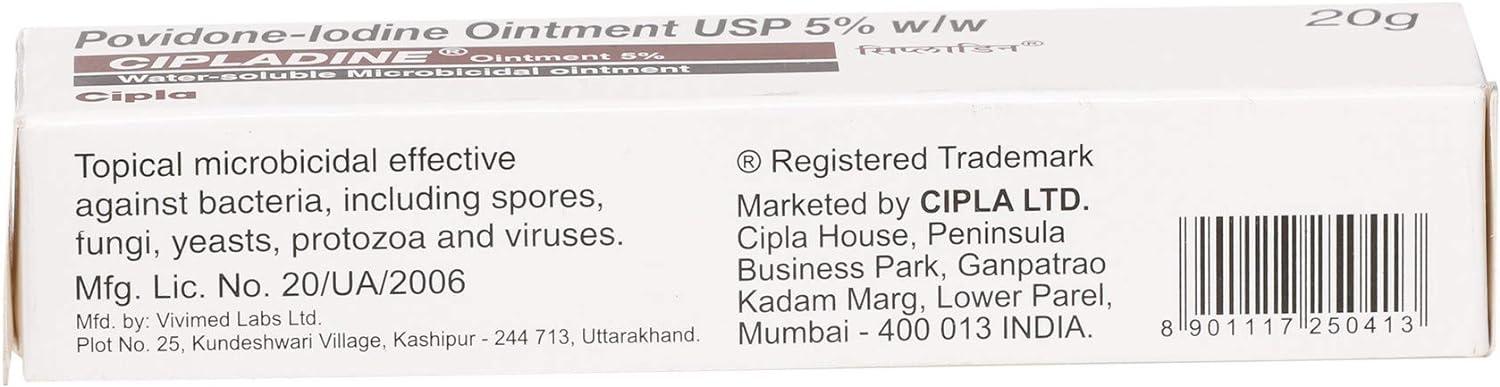 Cipladine Ointment 20gm - Fast-Acting Antiseptic Ointment | Buy Now ...
