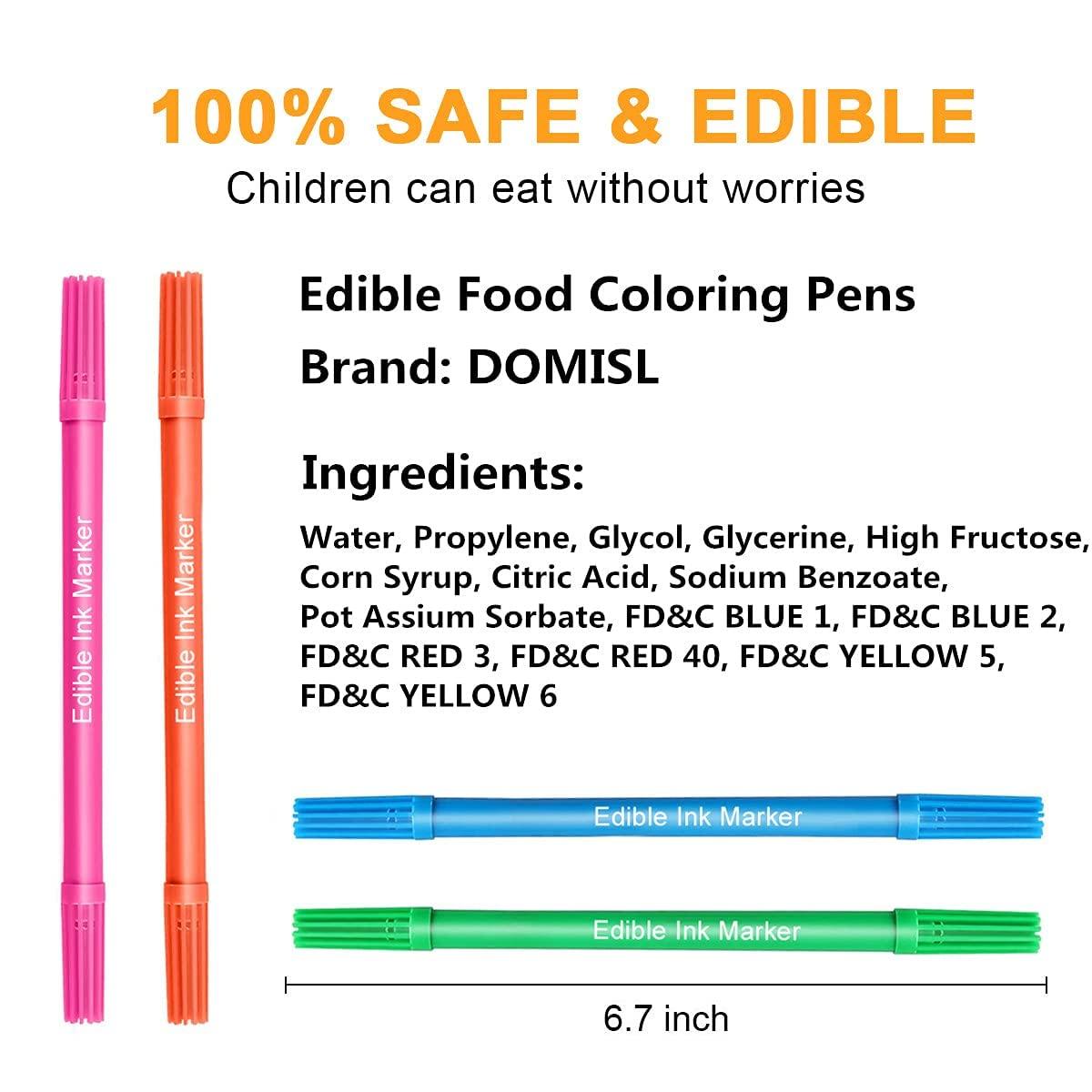 Edible Food Coloring Pens 10Pcs - Fine & Thick Tip Gourmet Writers for ...