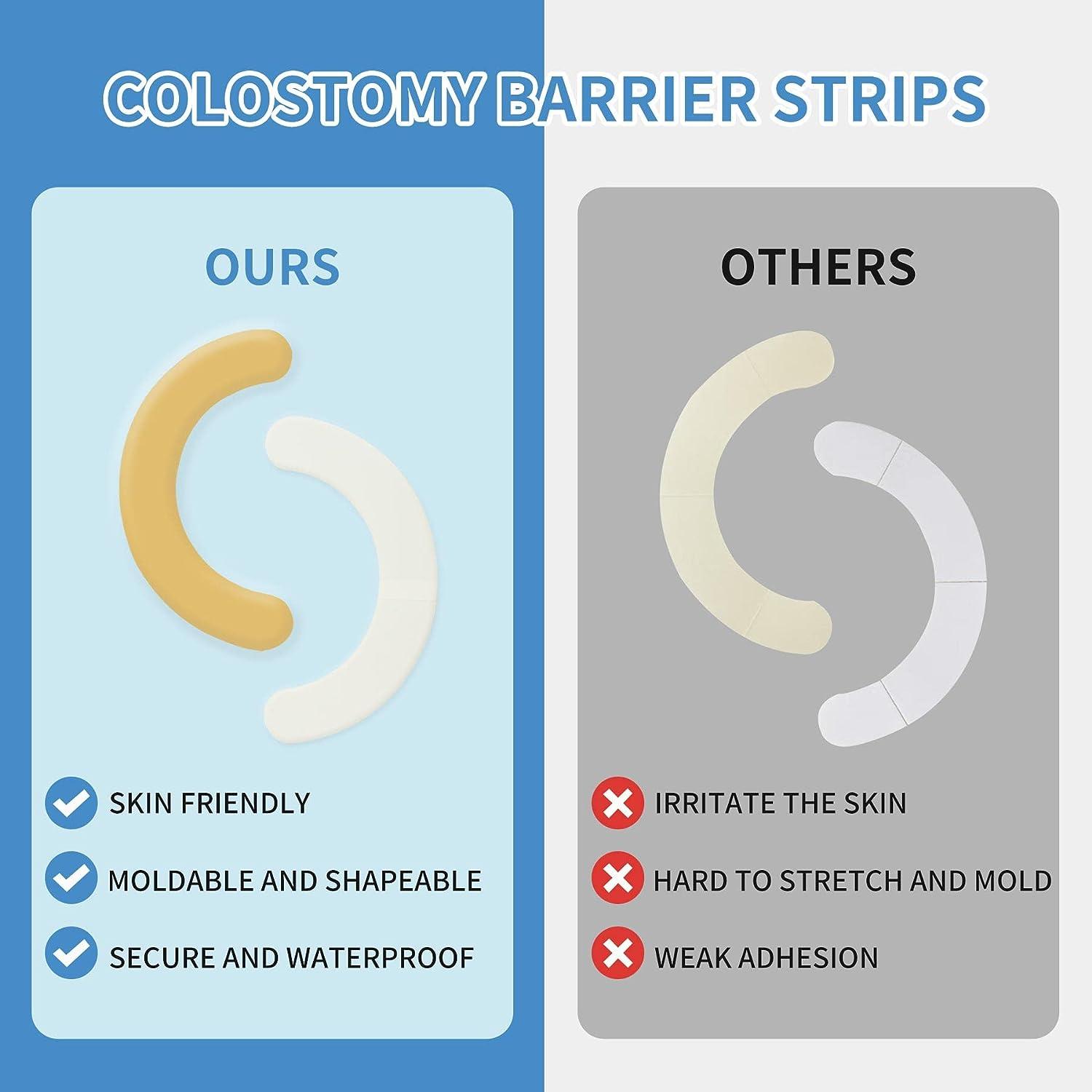 20 Pcs Hydrocolloid Skin Barrier Strips - Ostomy Supplies for Colostomy ...