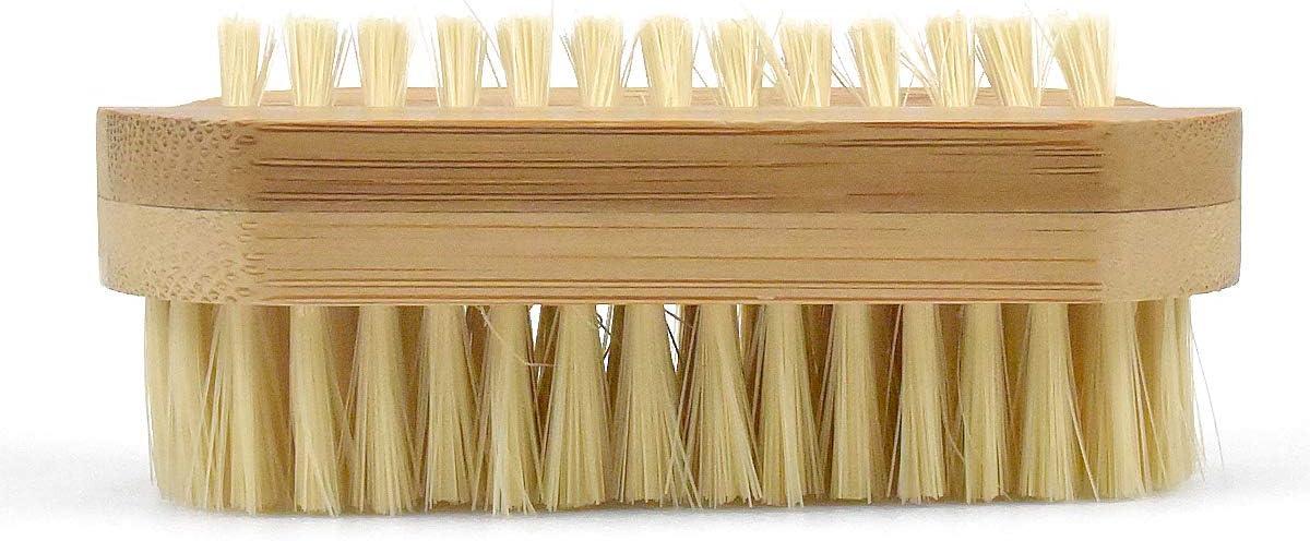 2 Pcs Double Sided Bamboo Handle Nail Brushes for Hand and Toe Nail ...