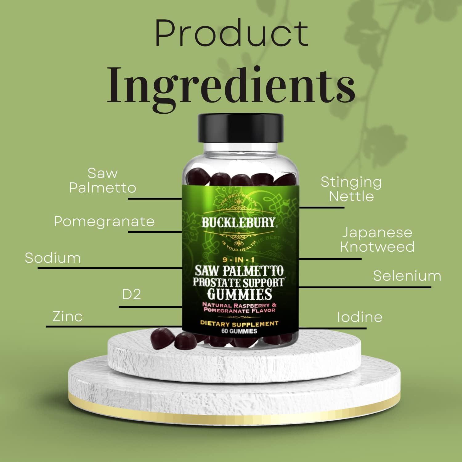 Bucklebury Saw Palmetto Gummies - Prostate & Urinary Support - Natural ...