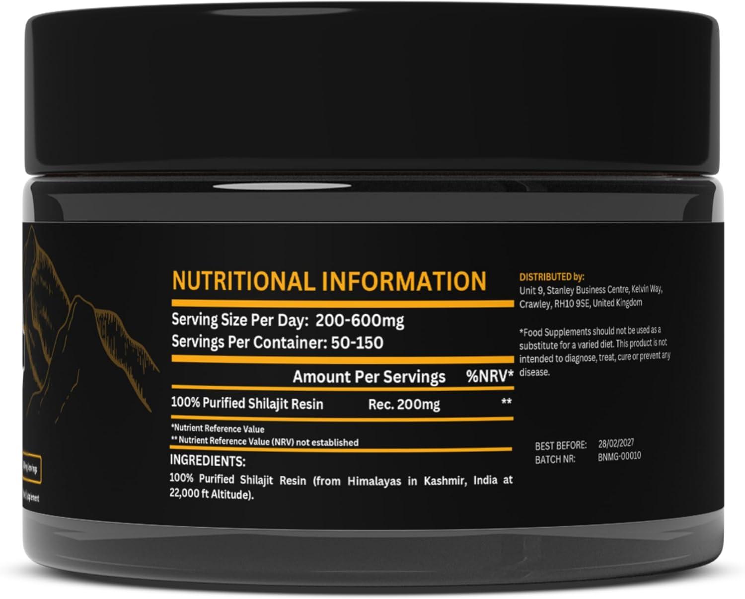 Shilajit Resin Mountain Gold Shilajit Natural Himalayan Shilajit 60g ...