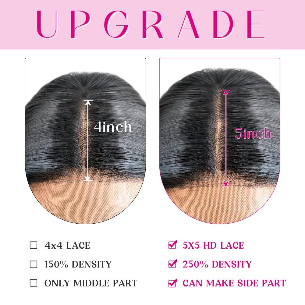 SheFleek 250 Density HD Lace Front Wig 26 Inch Body Wave Closure - Pre ...