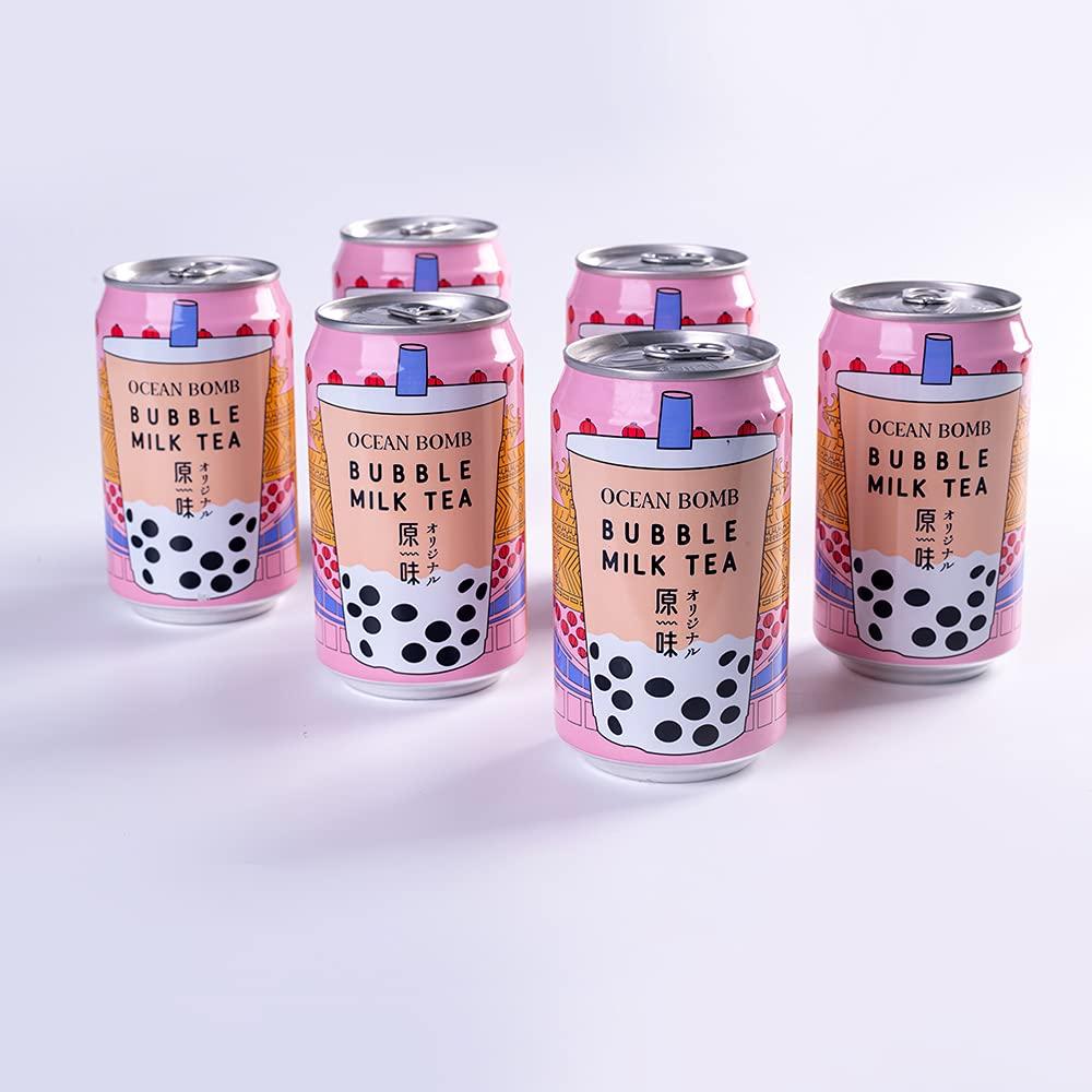 Ocean Bomb Boba Tea Tapioca Pearls Canned Bubble Popping Milk Tea 6 ...