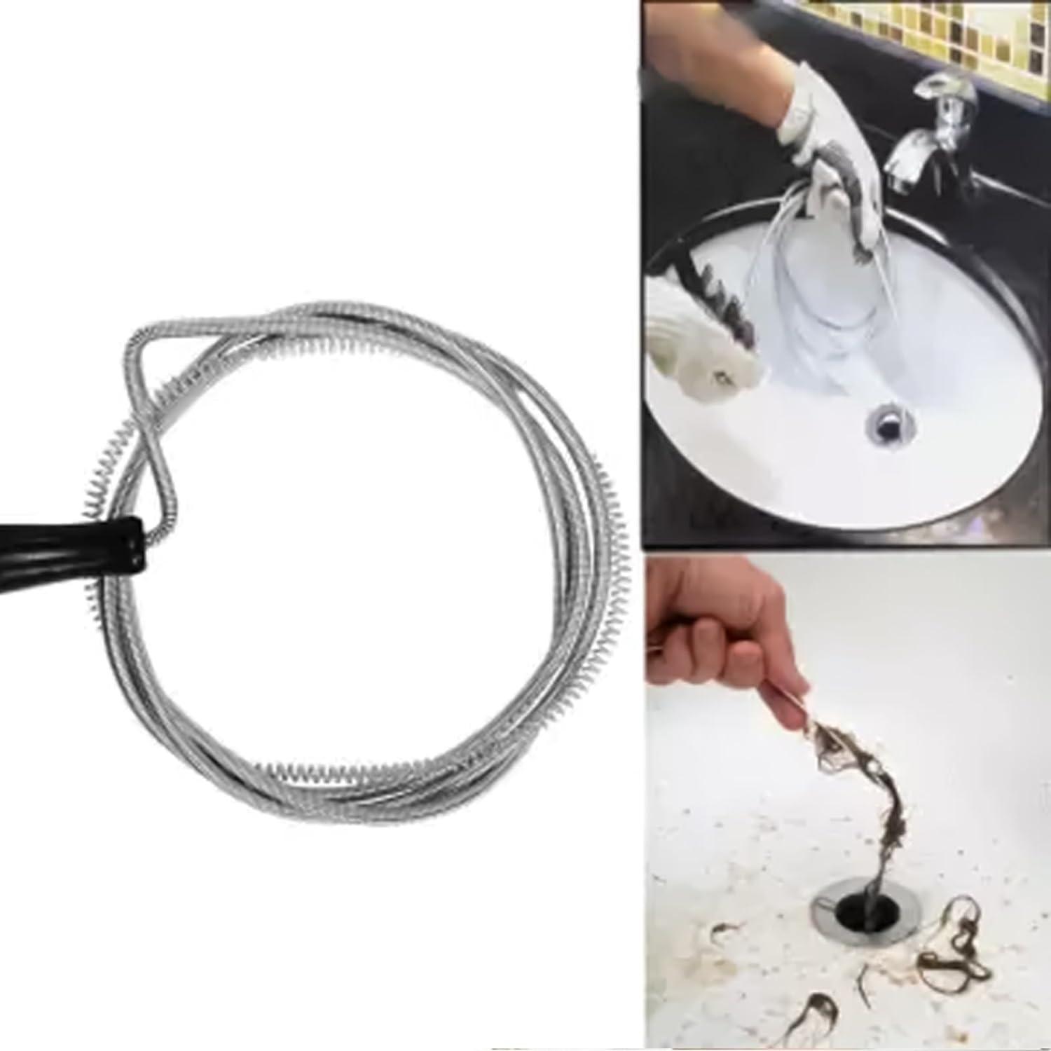SDMAX Metal Sink and Drain Cleaner Spring Wire Waste Pipe Cleaner Home ...