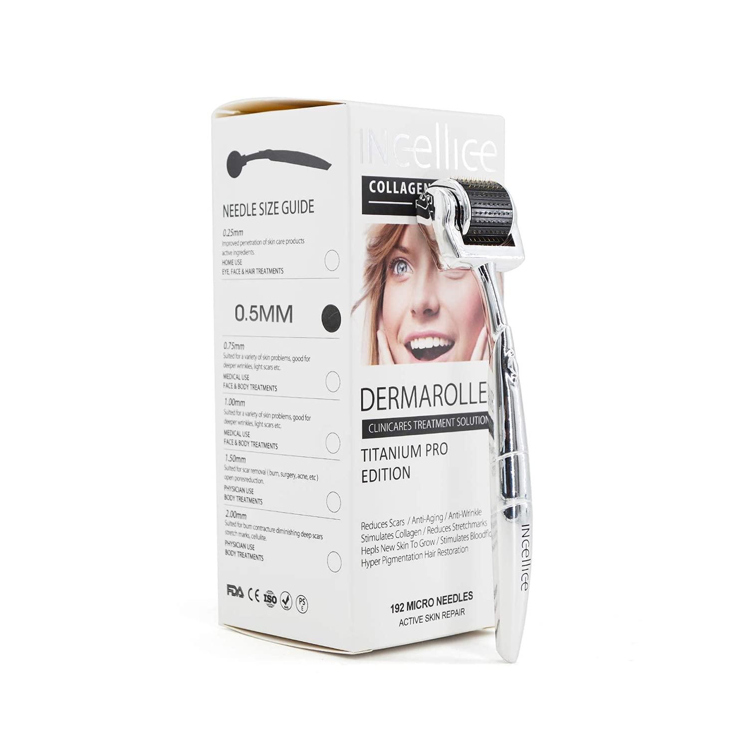 Derma Microneedling Roller 192 Titanium Microneedles 0.5 - Professional ...