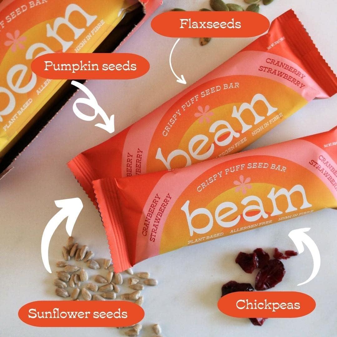 HEALTHY SNACK BARS BY BEAM | Crispy Seed Based Bar Cranberry Strawberry ...