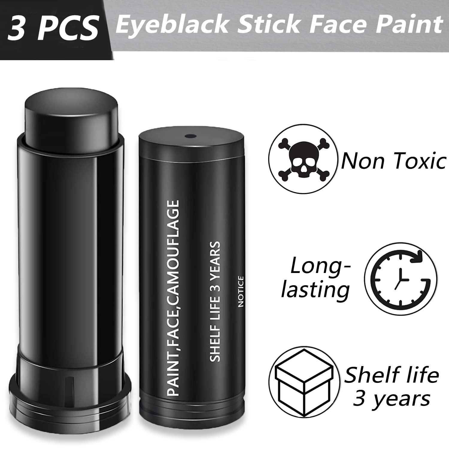 3PCS Sports Eye Black Stick Professional Eyeblack Face Paint Sports ...