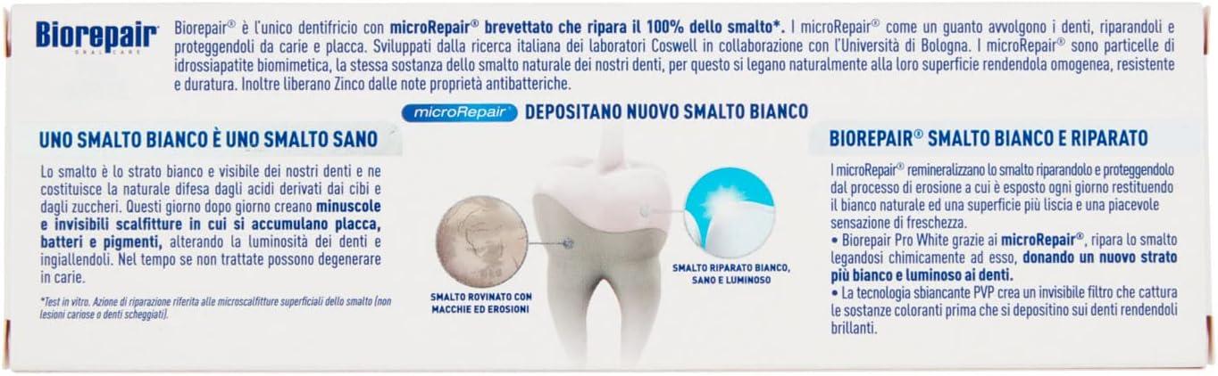 Biorepair Pro White Whitening Toothpaste | 2.5fl.oz 75ml | Enhanced ...