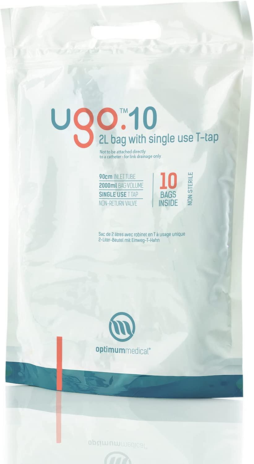 Ugo 2L Night Bags x10 - Catheter Drainage Bags with T Tap or Lever Tap ...