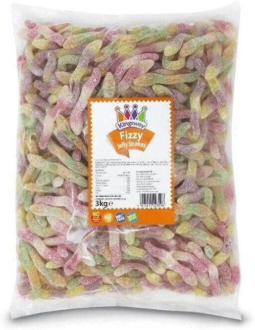 Kingsway Fizzy Snakes Sour Fruit Flavour Gummy Sweet Candy Buffet Pick ...