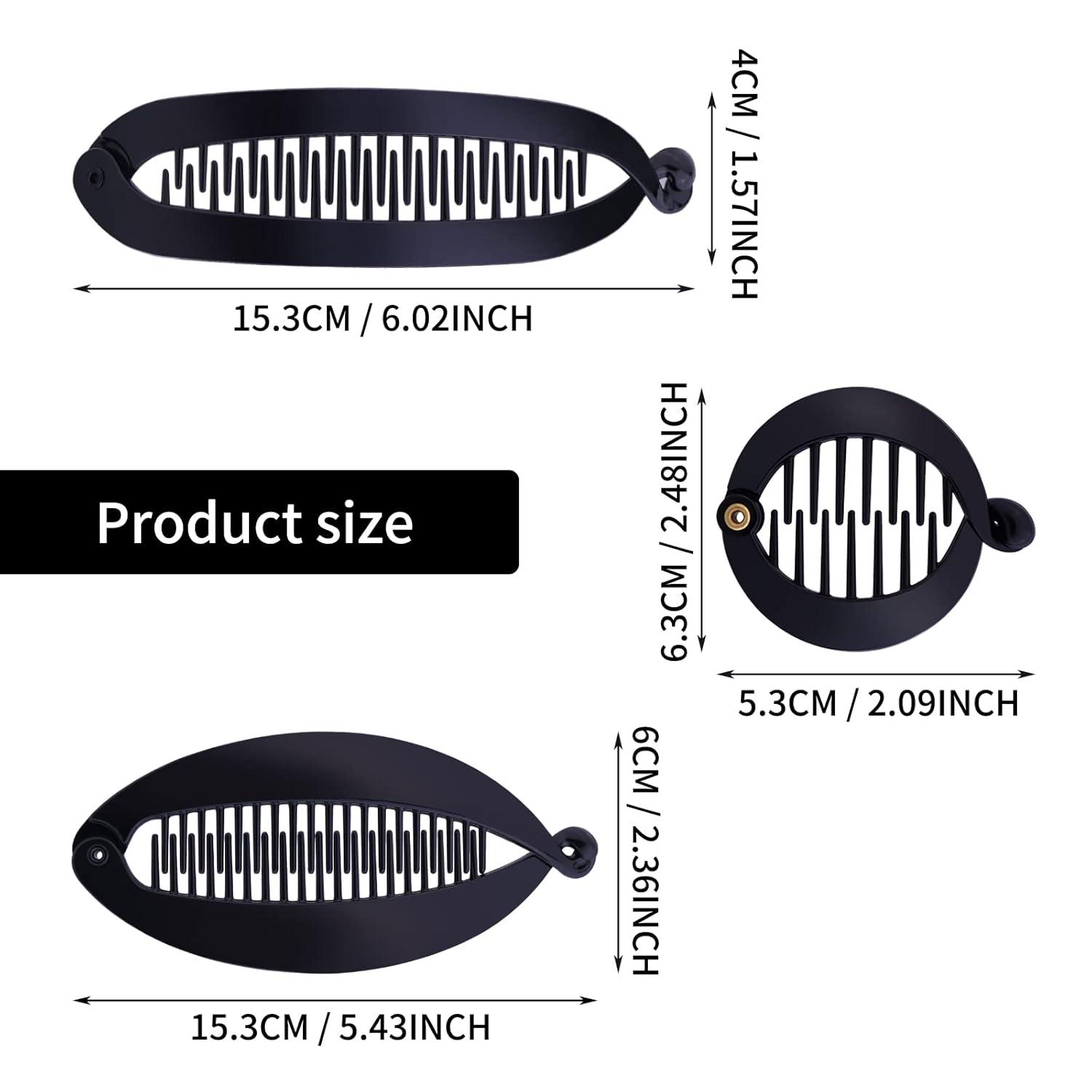 Buy Sibba 9-Piece French Banana Clips Set - Fishtail & Round Ponytail ...