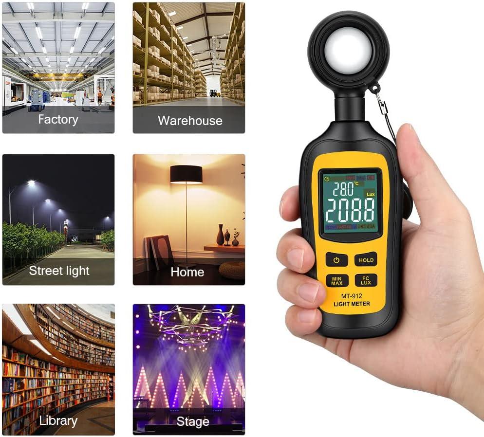 Digital Light Meter with Ambient Temperature Measurer - Up to 200,000 ...