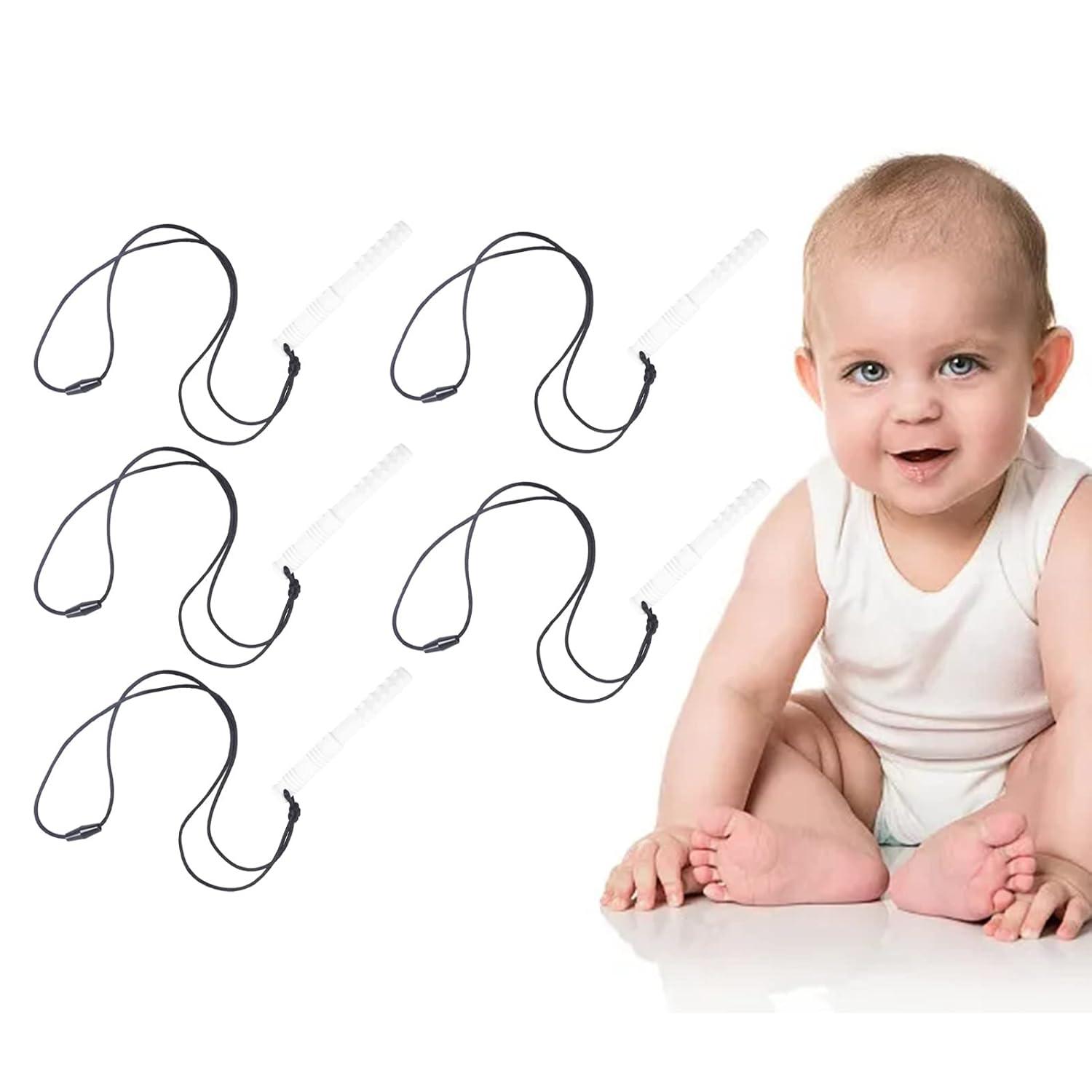 Buy Silicone Sensory Chewing Chains - 5-Piece Teething Set for Babies ...