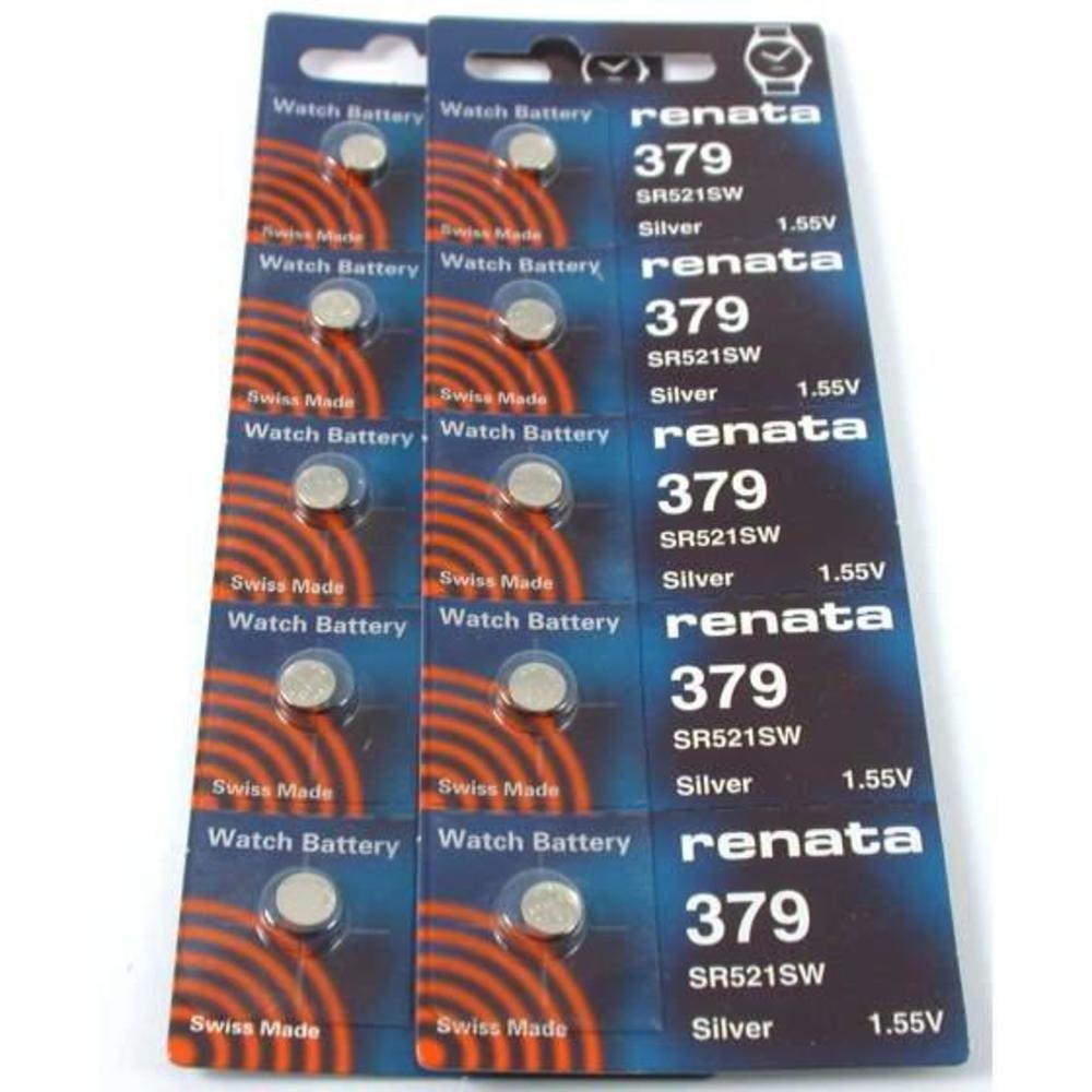 Buy Renata Watch Batteries #379 - 10 Pack | Long-Lasting International ...