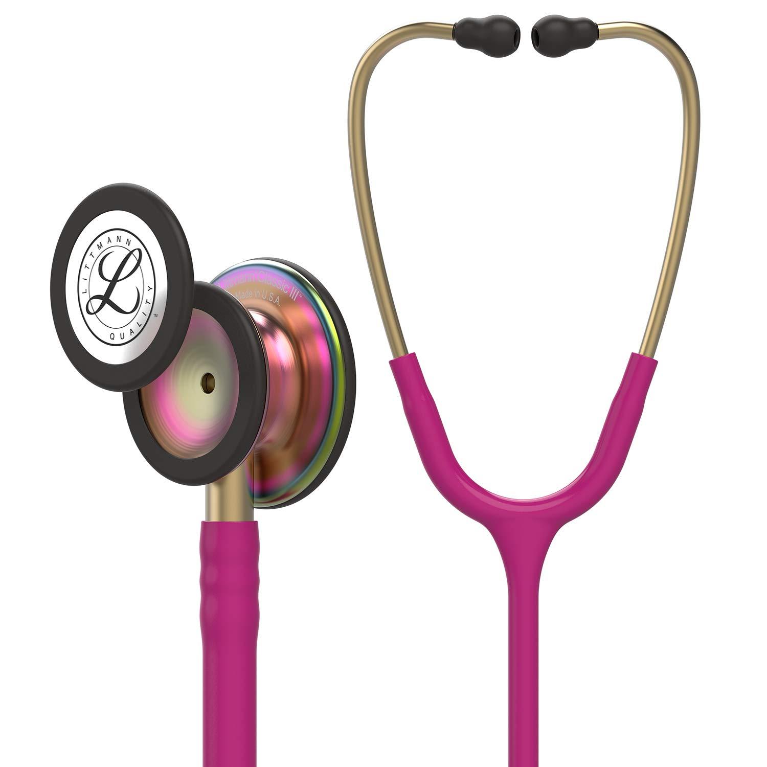 3M Littmann Classic III Rainbow-Finish Stethoscope - 27" Raspberry Tube ...