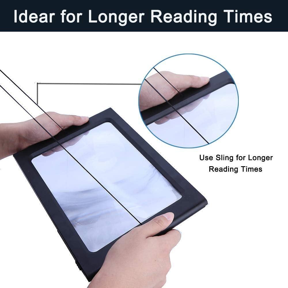 Hands-Free Large Full-Page 3X Magnifying Glass with LED Light ...