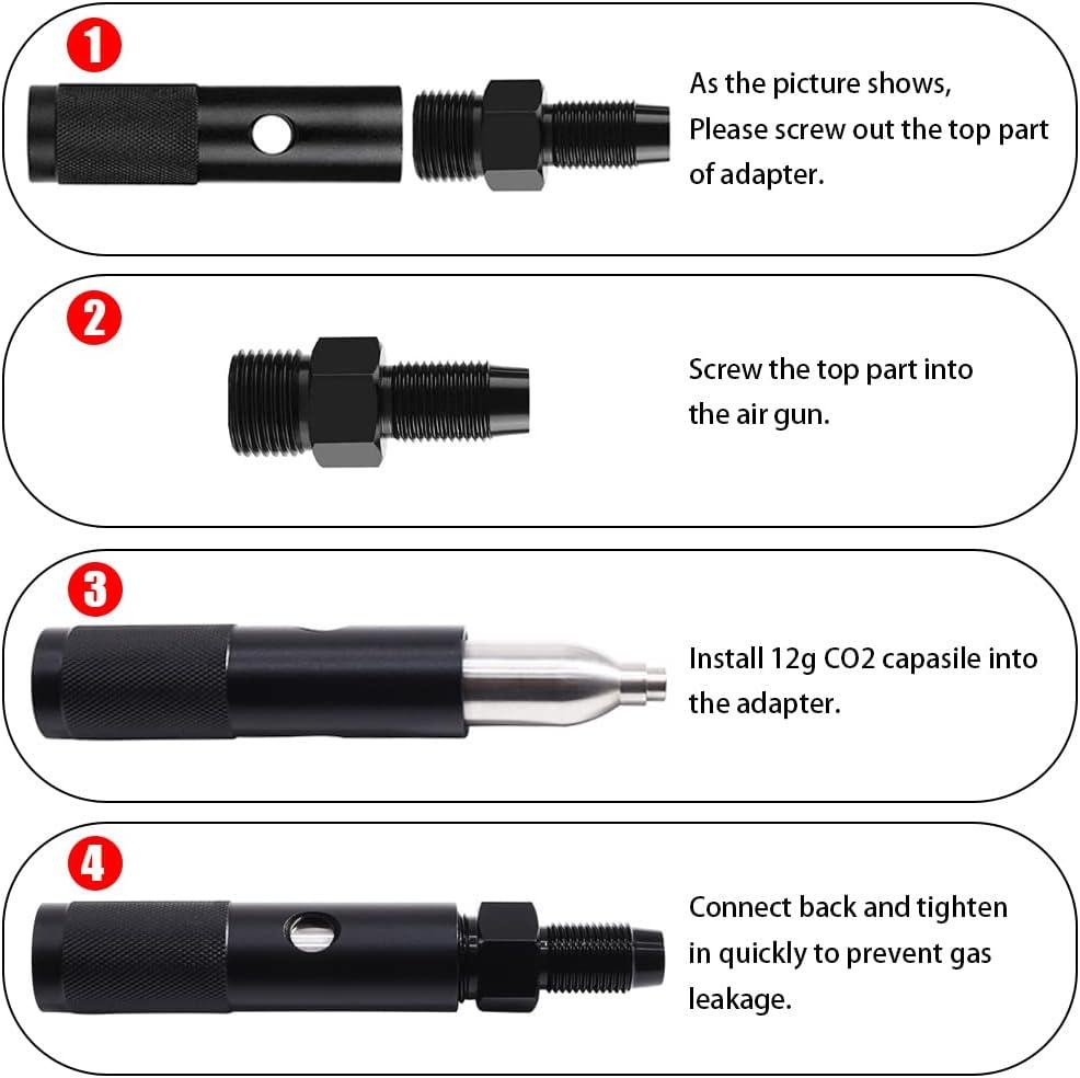 HMKUGO 12g Co2 Quick Change Adapter, Cartridges Holder Capsule Adapter with 88g or 90g Capsule ...