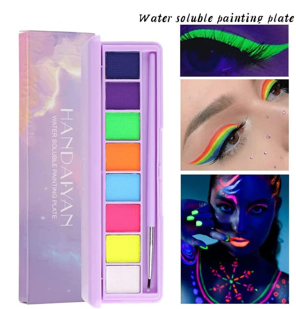 Go Ho 8 Colors Water Activated Eyeliner Palette - Highly Pigmented Rainbow Face & Body Paint ...