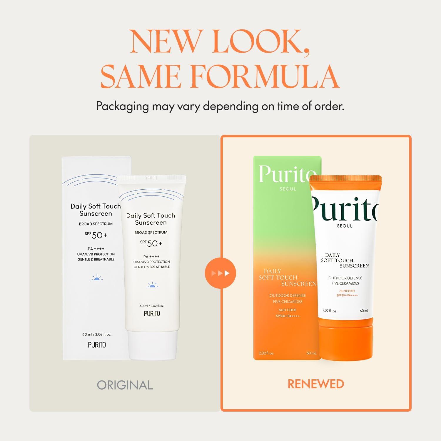 PURITO Daily Soft Touch Sunscreen 60ml | SPF 50+ PA++++ | Vegan ...