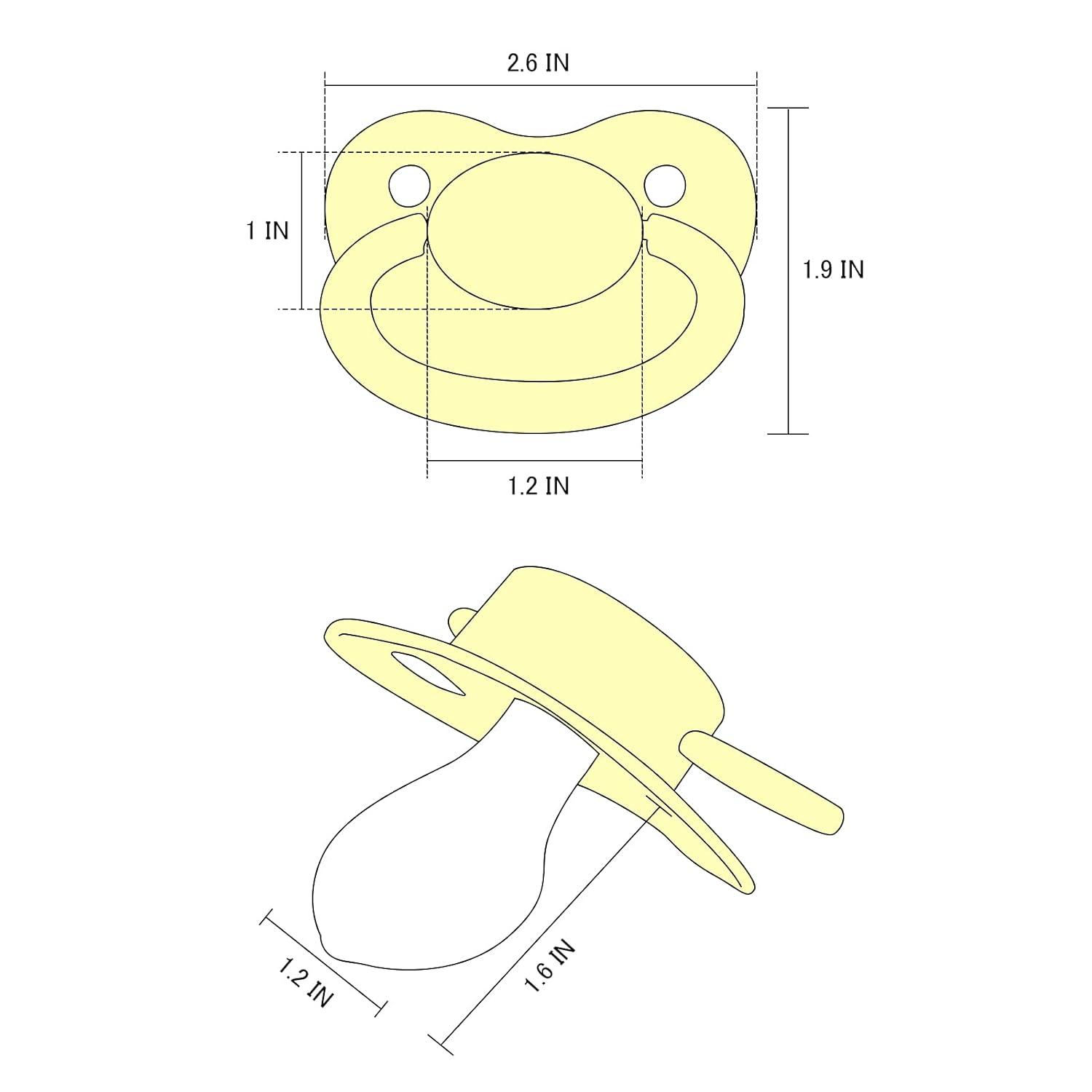 LittleForBig Adult Pacifier 3-Pack - DarkBlue, Red, Yellow - BigShield ...