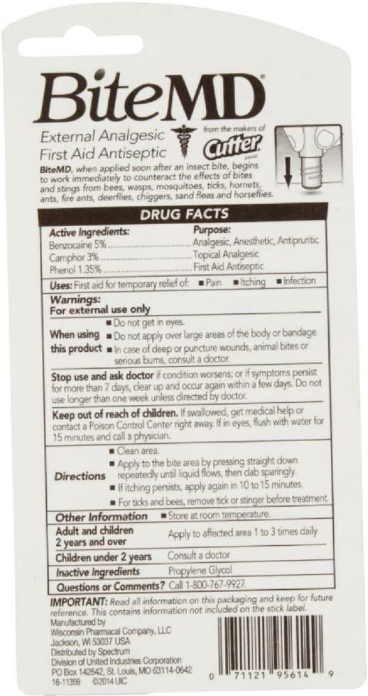 Cutter HG-95614 Bite MD Insect Bite Relief Stick - Fast Relief from ...
