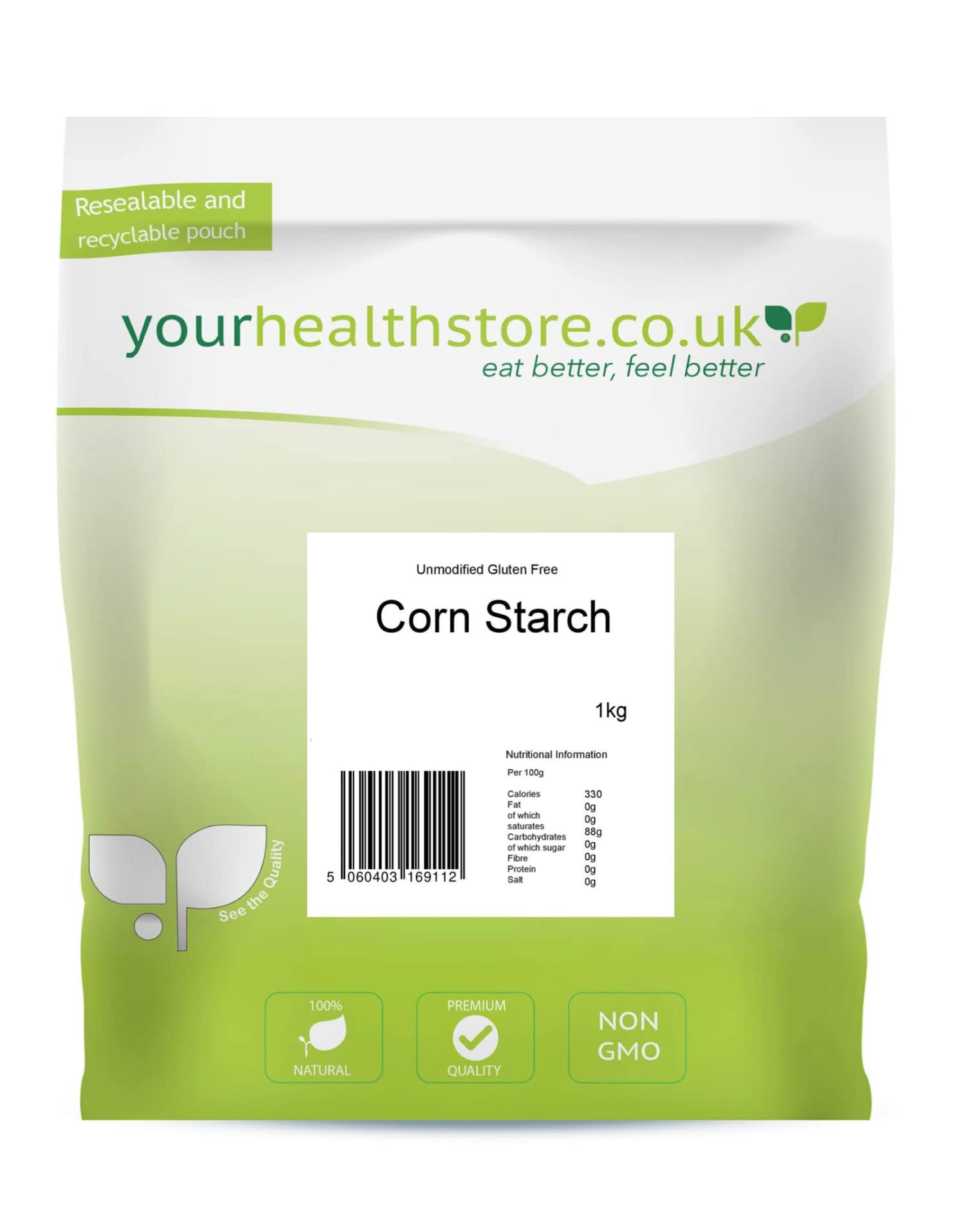 Premium Unmodified Gluten Free Corn Starch 1000g - Non-GMO, Vegan ...