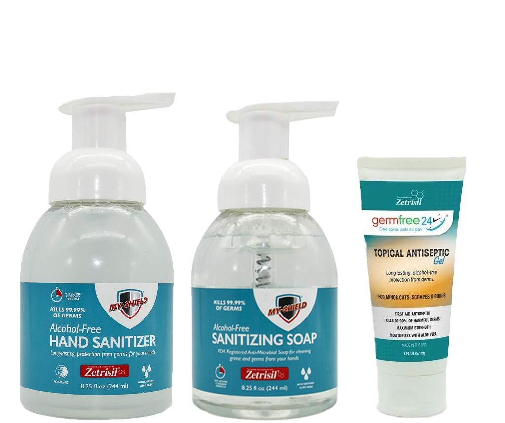 My-Shield Combo: 8.25oz Hand Sanitizer Foam, 8.25oz Sanitizing Soap ...