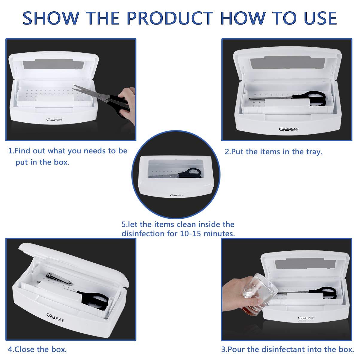 Gusnilo Sanitizing Tray - Nail Tool Sterilizer Box for Salon & Spa ...