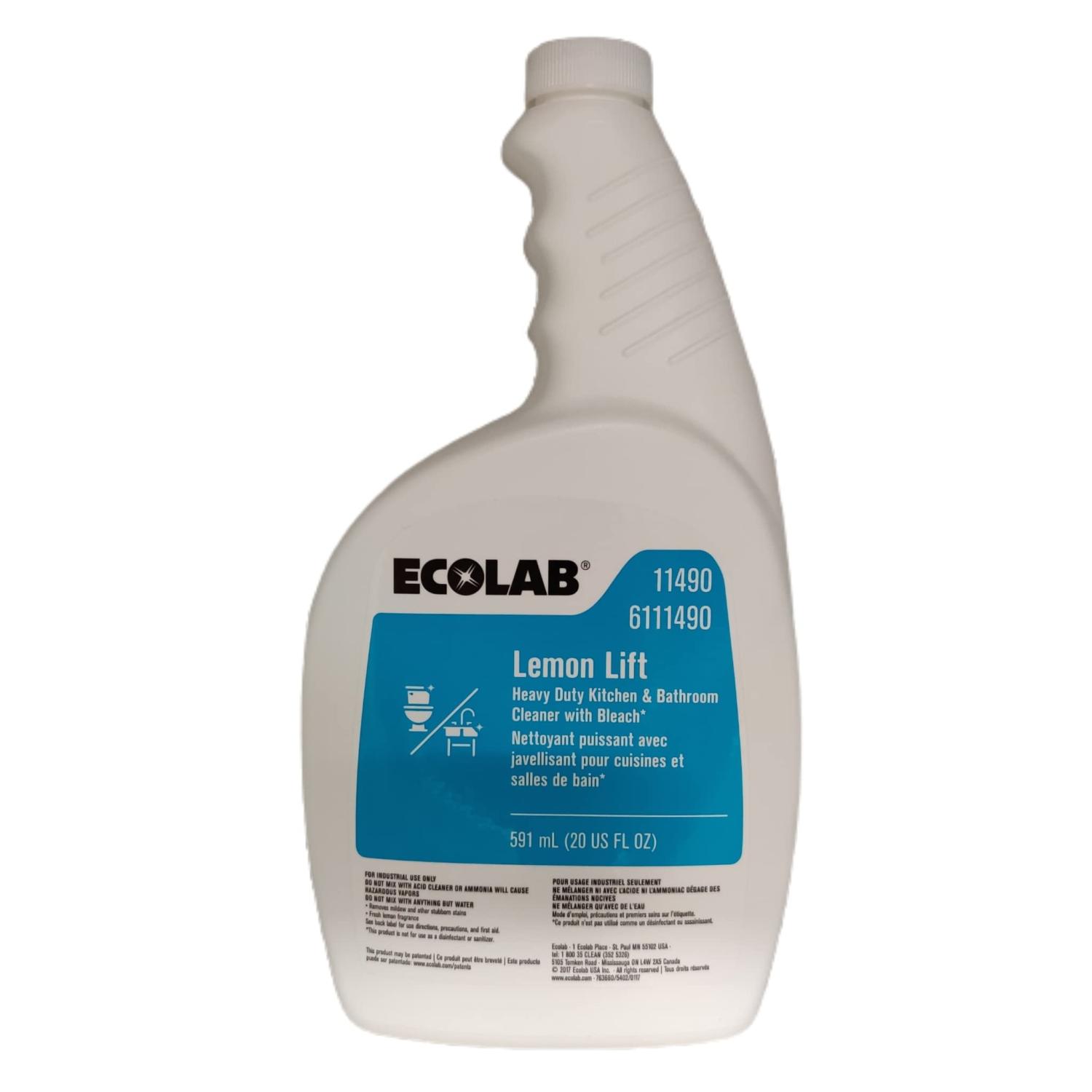Ecolab Lemon Lift Heavy Duty Cleaner with Bleach - 20 FL OZ | Effective ...