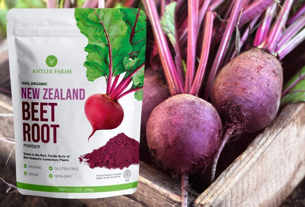 Antler Farms Organic New Zealand Beet Root Powder - 200g, 40 Servings ...