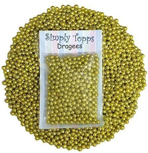 Gold Coloured sugar dragees 30g for cake and cookie decorations | Buy ...