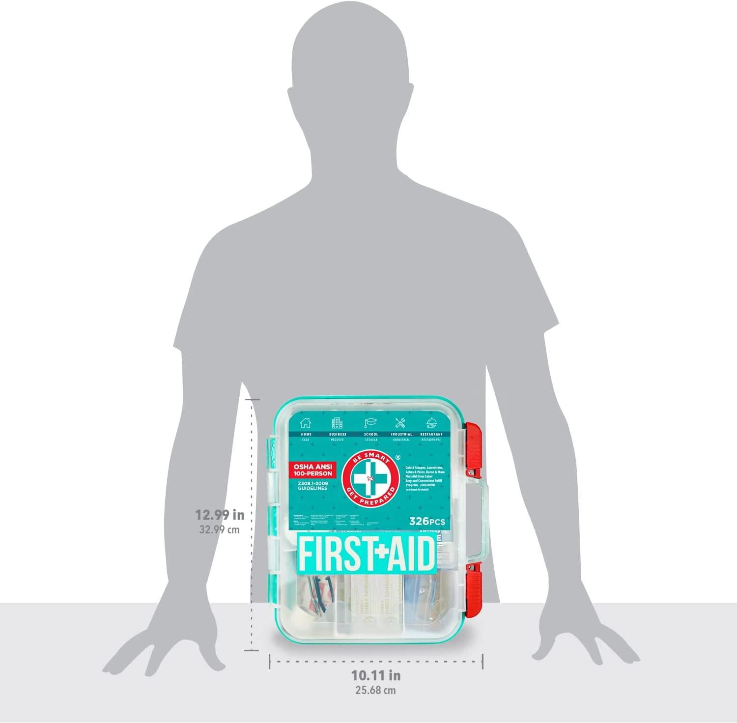 326-Piece Teal First Aid Kit - Exceeds OSHA & ANSI for 100 People ...