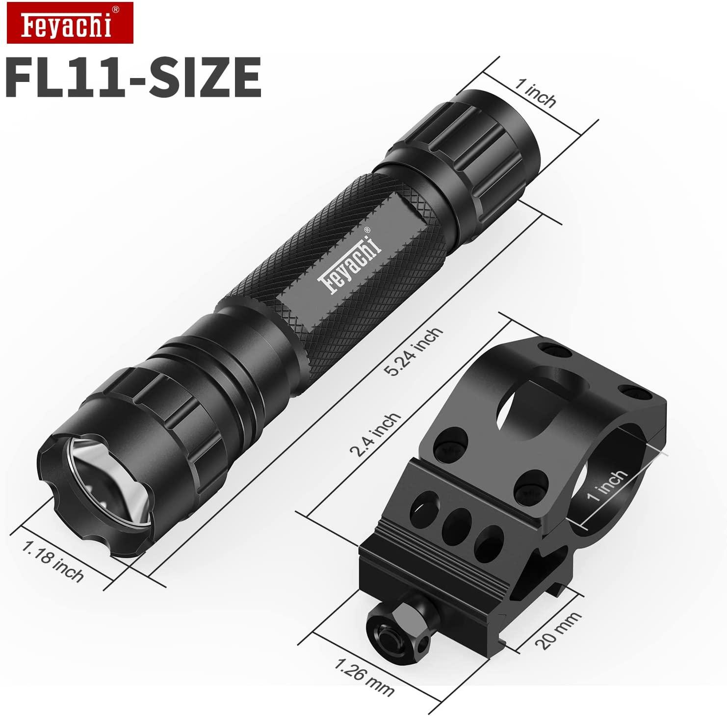 Feyachi FL11-MB Tactical Flashlight 1200 Lumen Matte Black LED Weapon ...