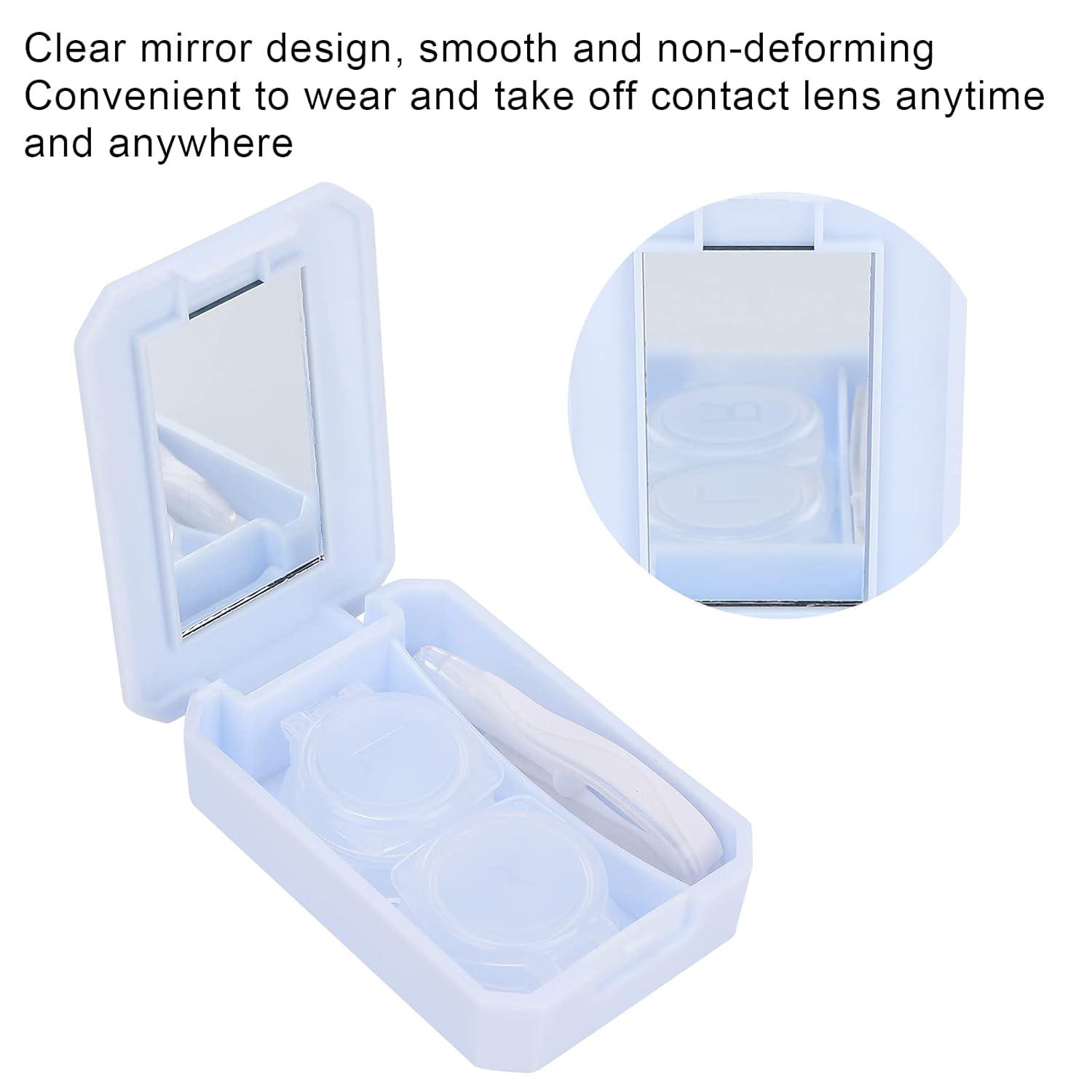 Portable Contact Lens Box with Mirror & Tweezer - Dust-Tight Storage ...