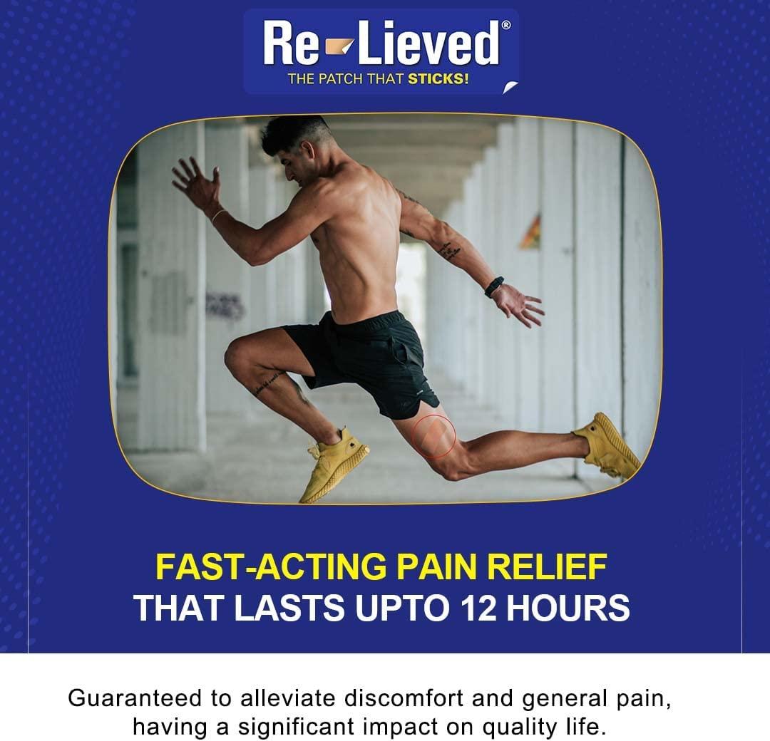 Re-Lieved 4% Lidocaine Max Strength Patches - USA Made, Water Resistant ...