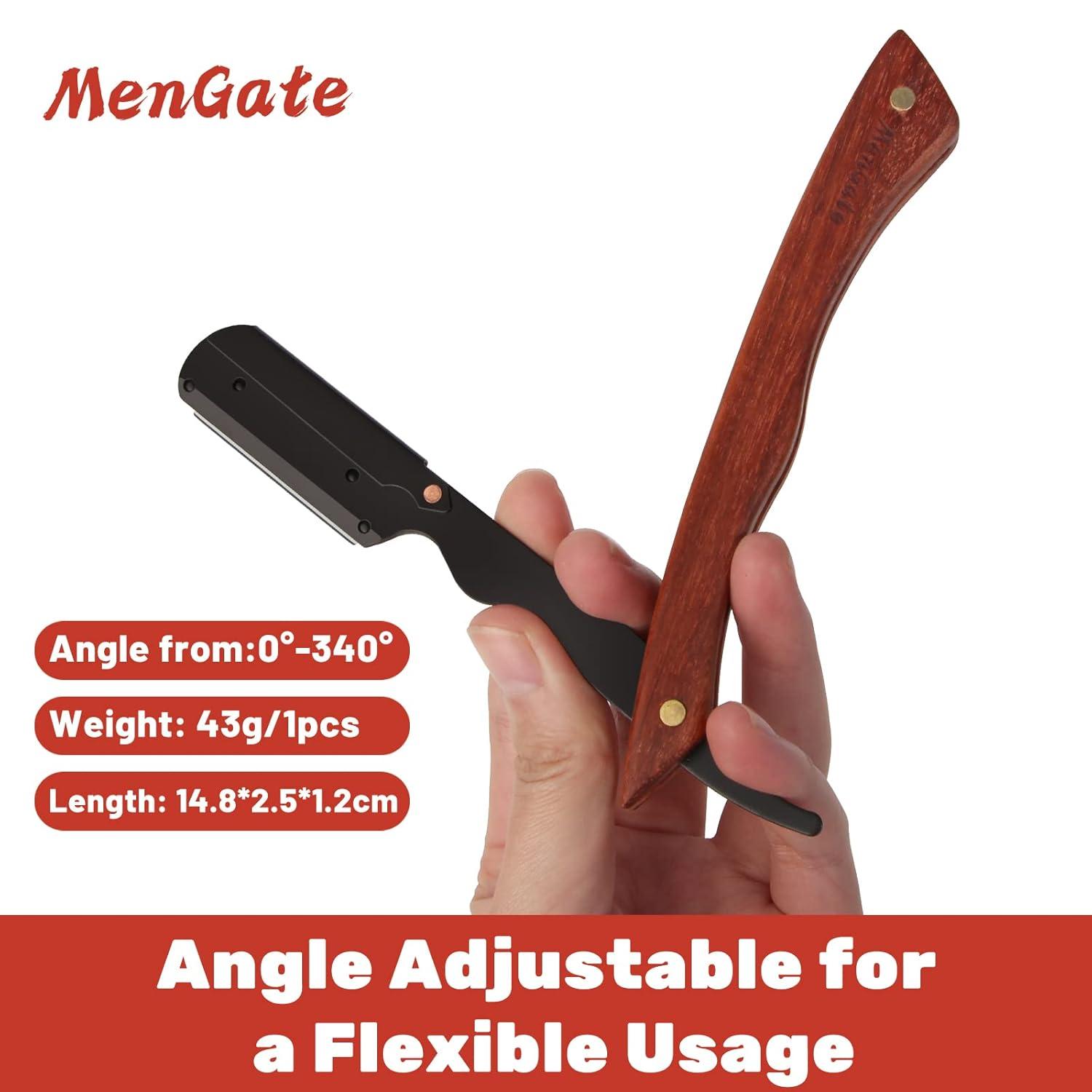 Premium 100 Blades & 2 Straight Razors for Men - MenGate Red Sandalwood ...