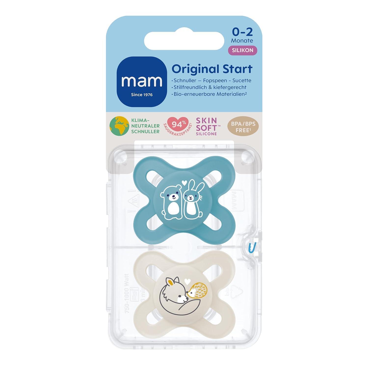 MAM Start Schnuller 2 Set for Newborns | Sustainable Silicone Pacifiers ...