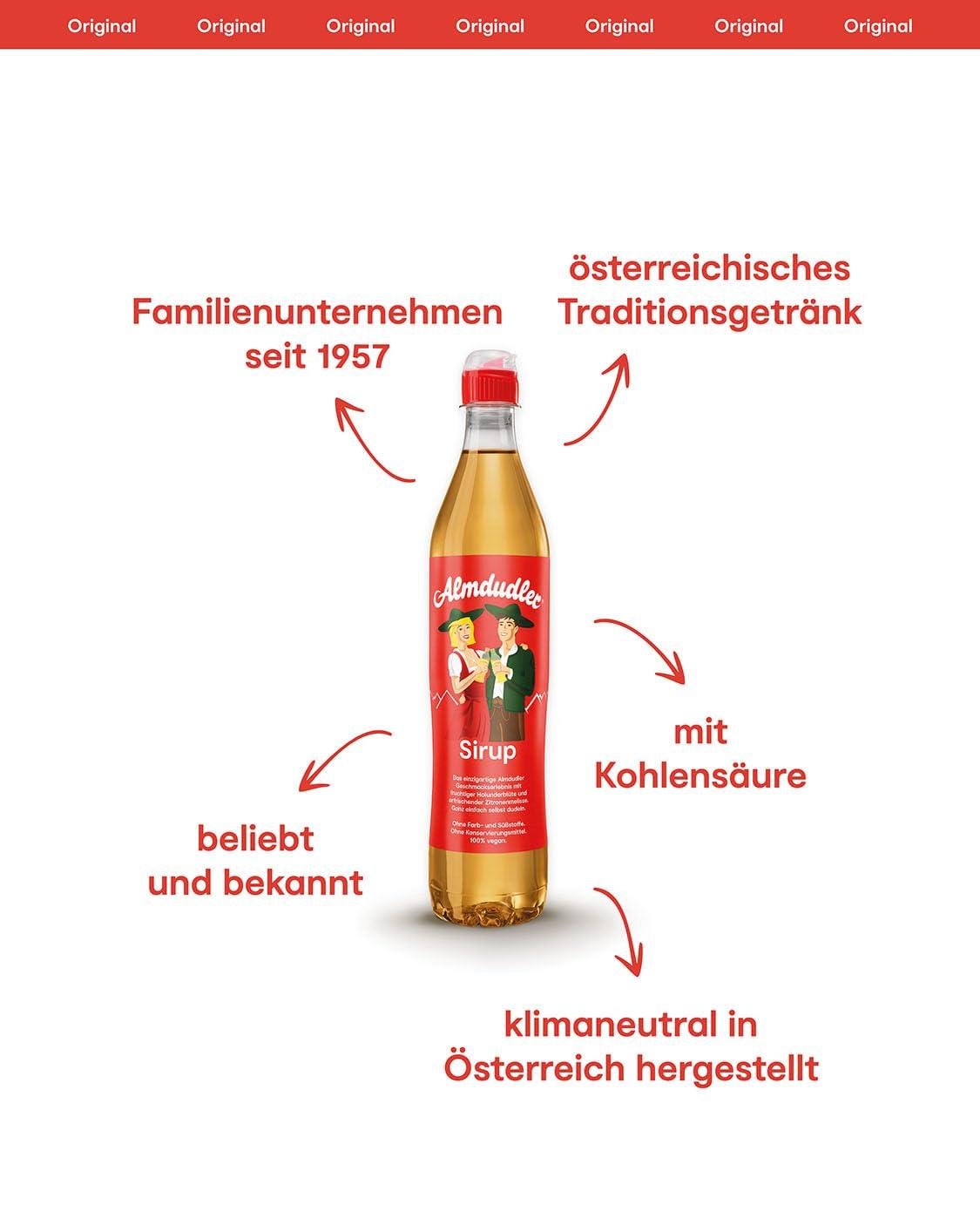 Almdudler Alpine Herbs Syrup 700ml - Authentic Herbal Lime Beverage ...