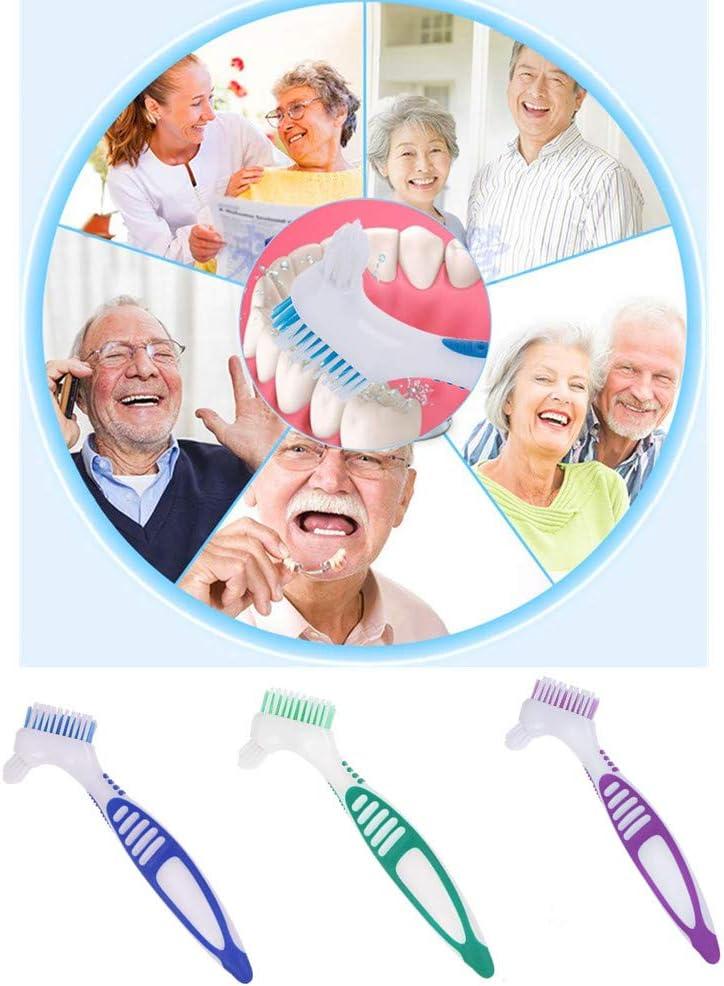 Denture Cleaning Brush Set - Portable False Teeth Brushes for Complete ...