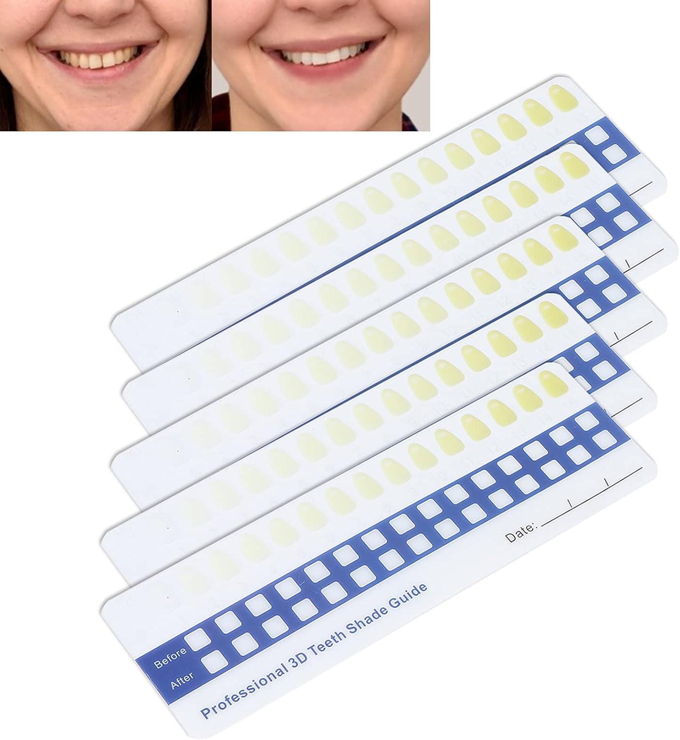 Tooth Color Chart - 5pcs Teeth Whitening Guide | Dental Care Comparison ...