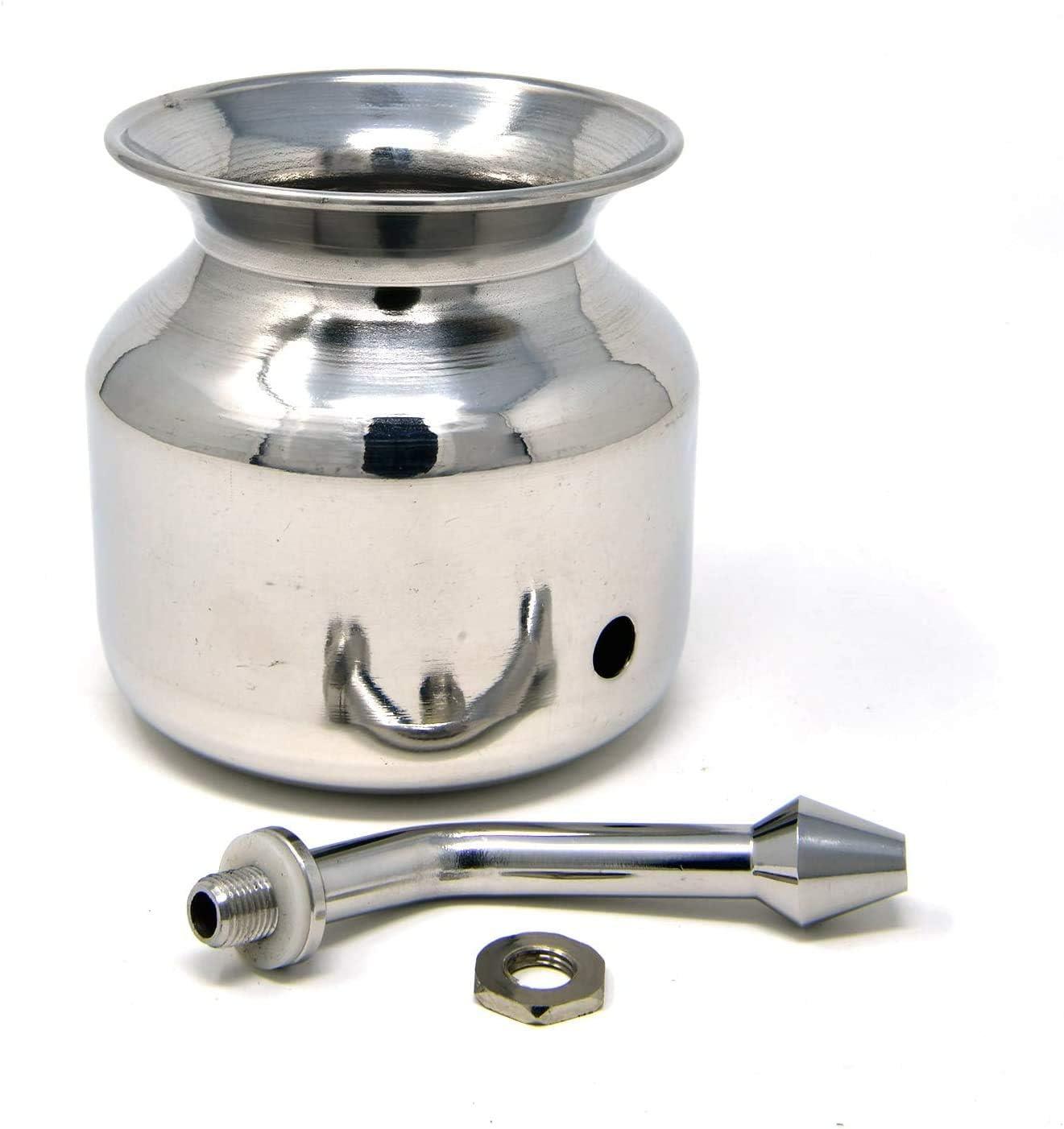 304 Grade Stainless Steel Ayurvedic Jal Neti Pot for Sinus Congestion ...