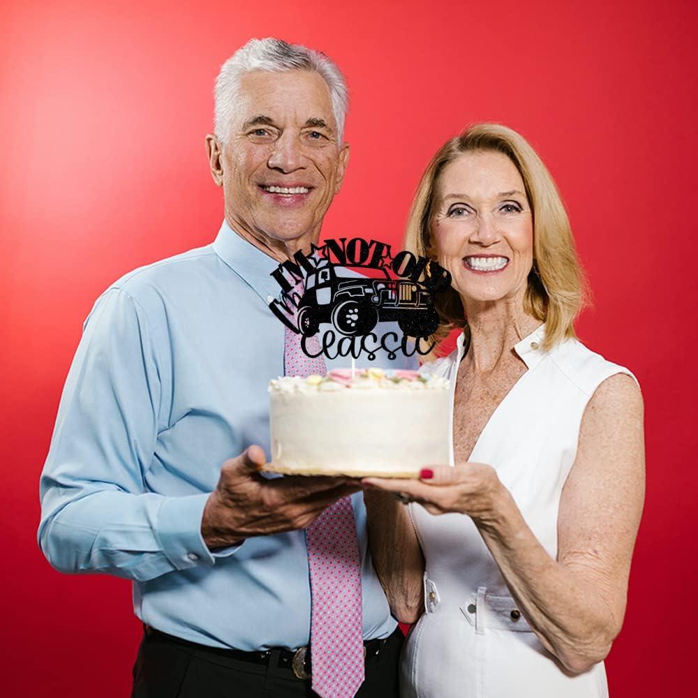 I'm Not Old I'm Classic Cake Topper Black Glitter Vintage Car Classic ...