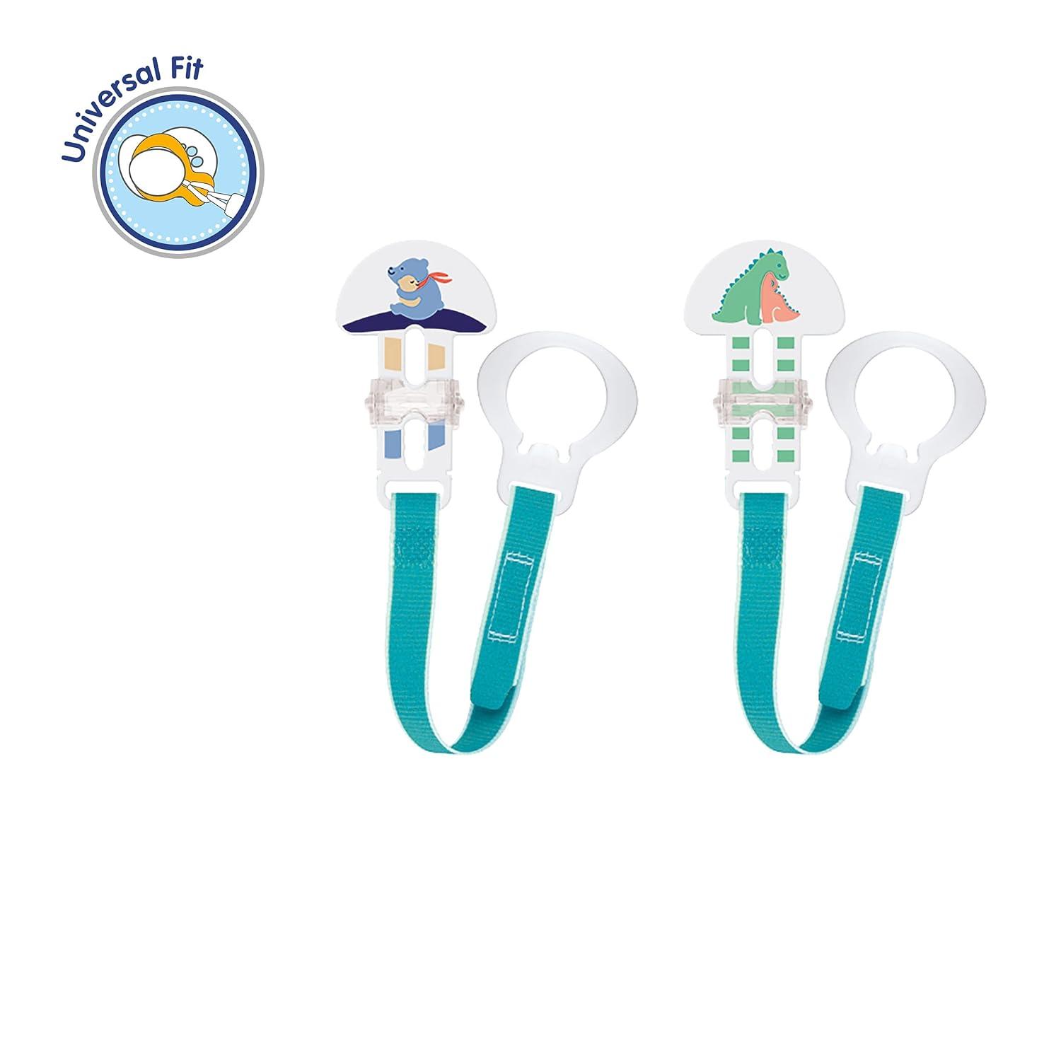 MAM Pacifier Clips (2 Clips) Clips for Pacifiers With Fasteners and ...