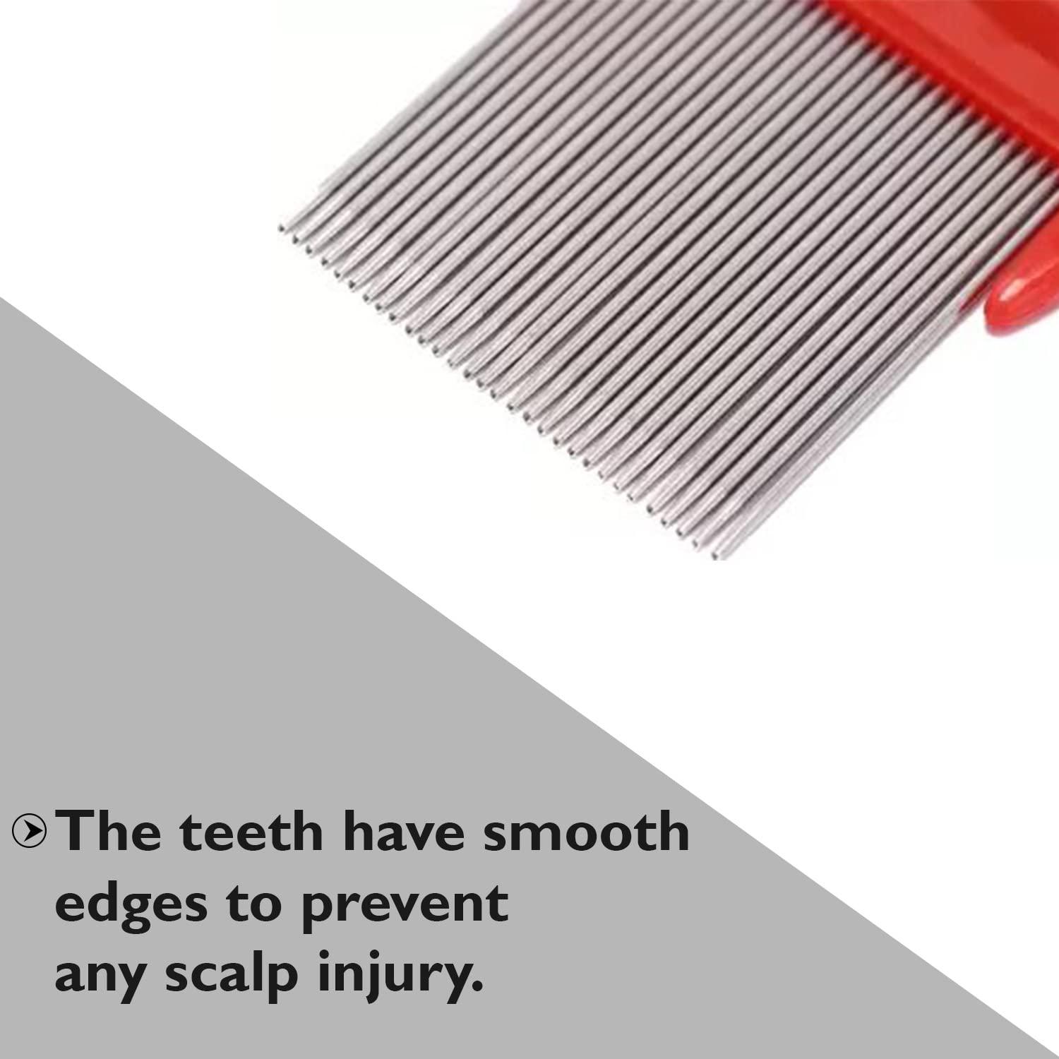 Stainless Steel Red Hair Nit Comb for Pets, Kids & Adults - Effective ...