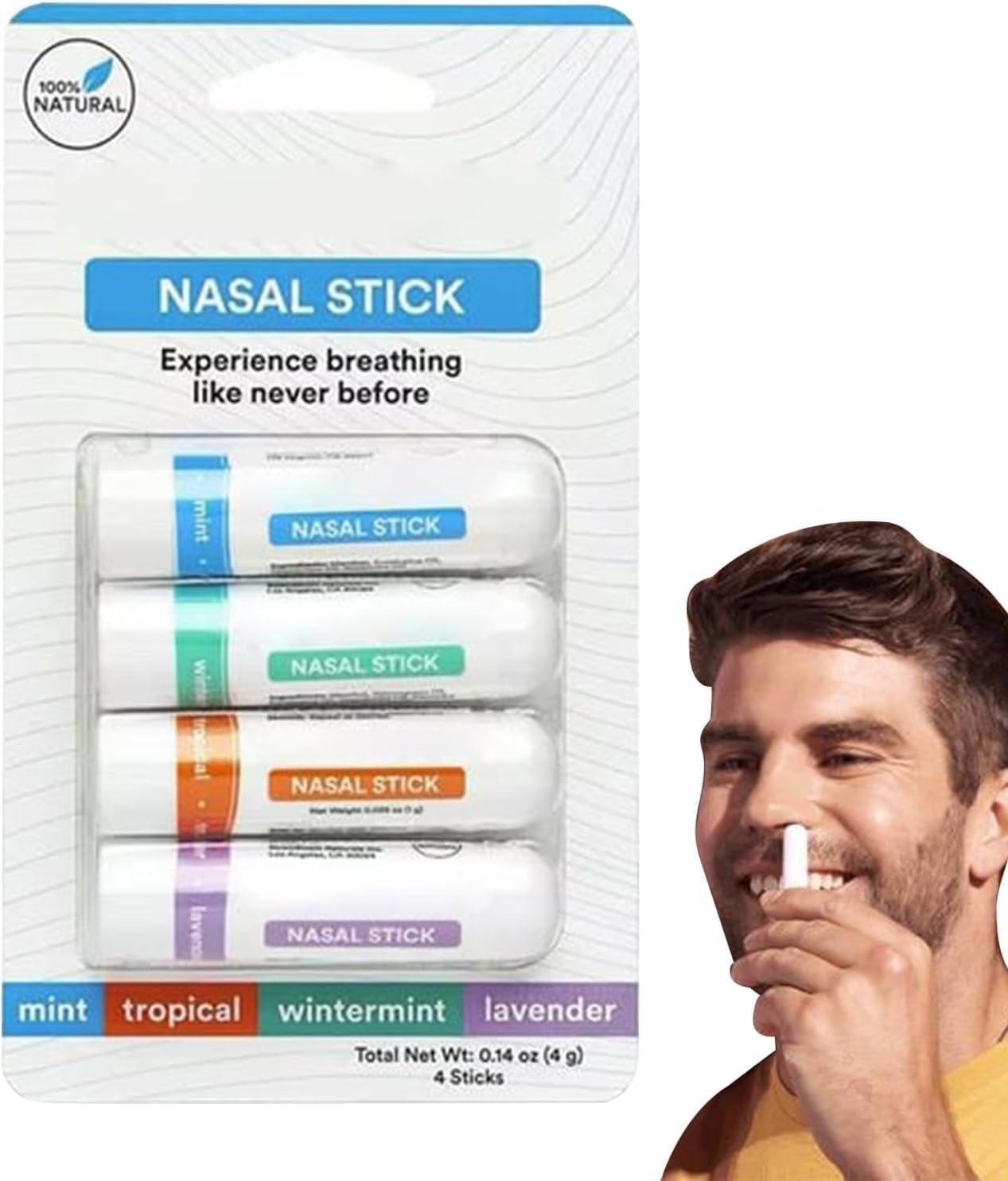 4 Packs Nasal Stick Nasal Inhaler Portable Nasal Congestion Inhaler ...