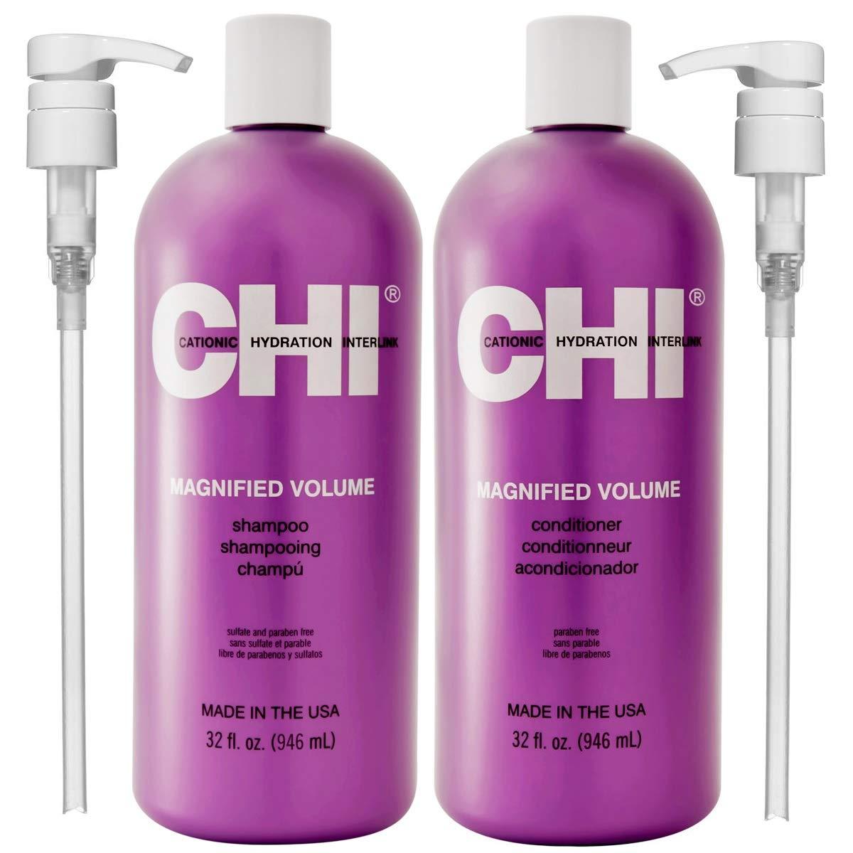 Chi Magnified Volume Shampoo & Conditioner 32oz Duo with Pumps ...