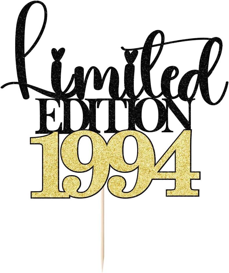 Gtseryeio Limited Edition 1994 Cake Topper Black Gold Glitter Men and ...